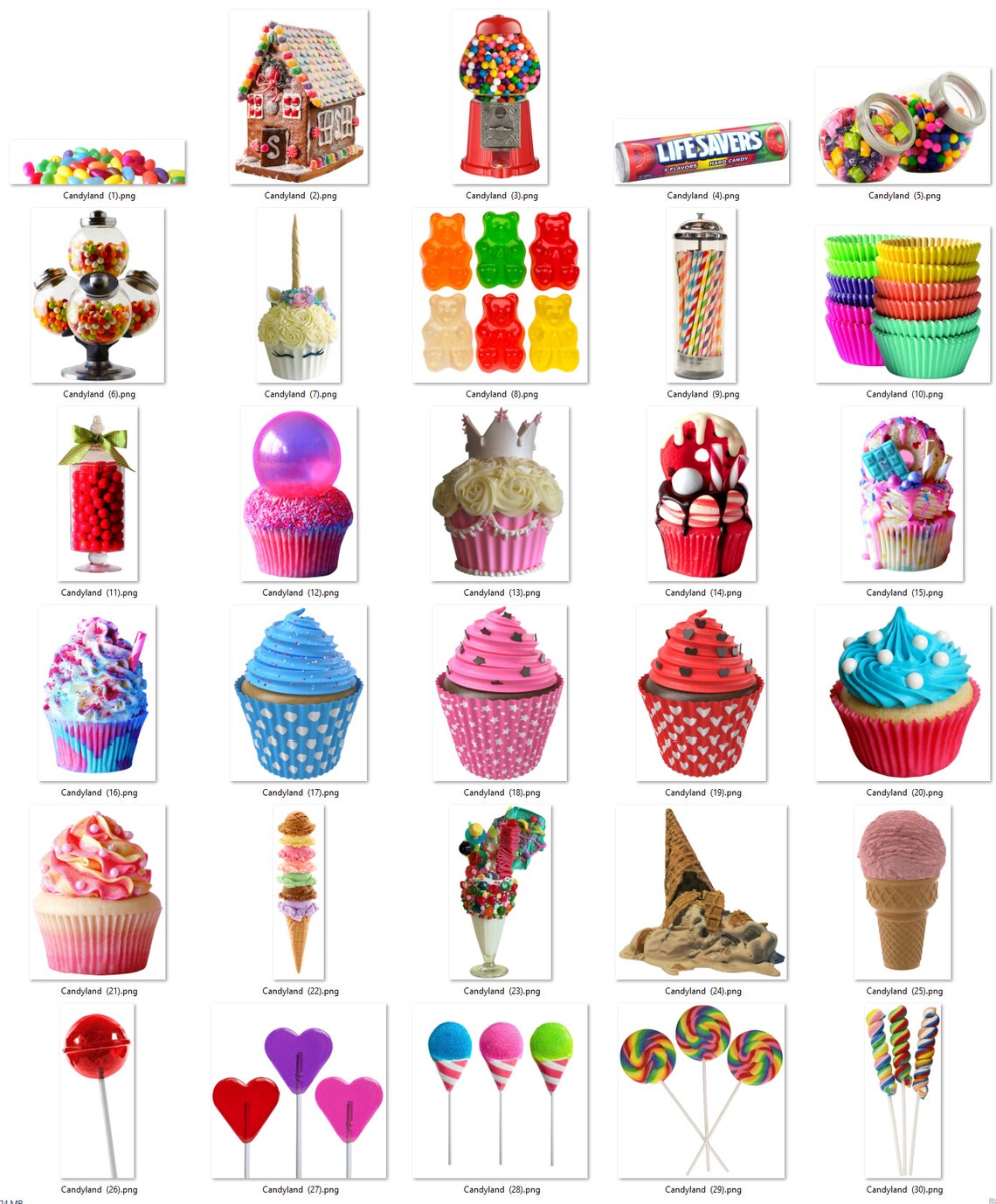 Candyland Photoshop Overlay Png Images Photography Prop - Etsy