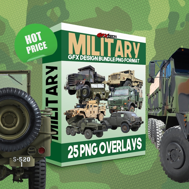 Military GFX Design Bundle PNG Format No Background Images - Etsy