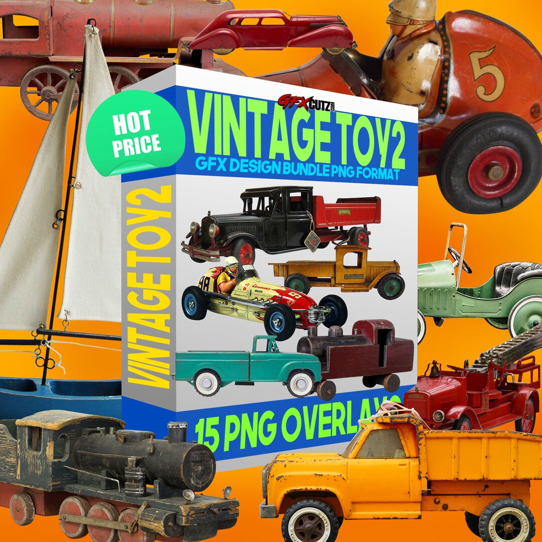 Vintage Toys Part 2 Photoshop Overlays in Png Format, Photo Overlays ...