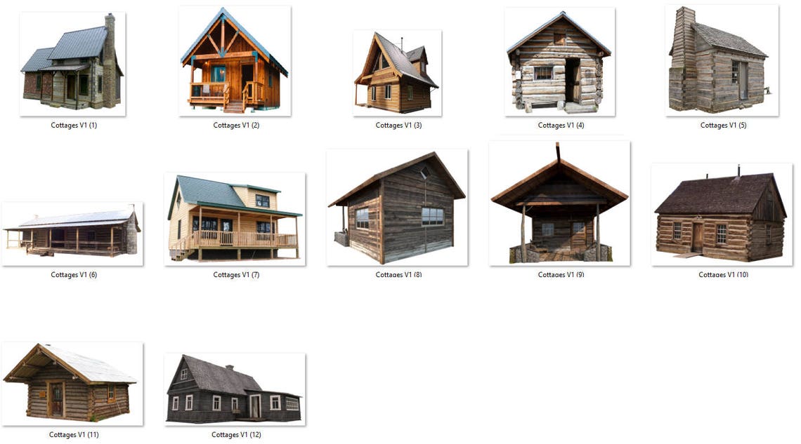 Cottages GFX Graphic Photoshop Overlays Design Bundle No | Etsy