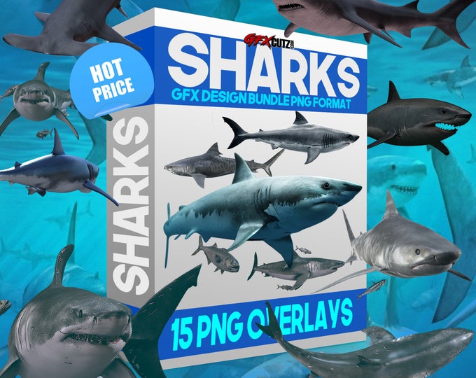 Shark Photoshop Overlays, in PNG Format Ocean Overlay, Fish Overlay ...