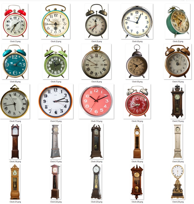 Clock Overlays in Png Format Photoshop Overlay Digital | Etsy