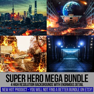 Super Hero / Cosplay Digital Download Photoshop Backdrop Mega Bundle ...