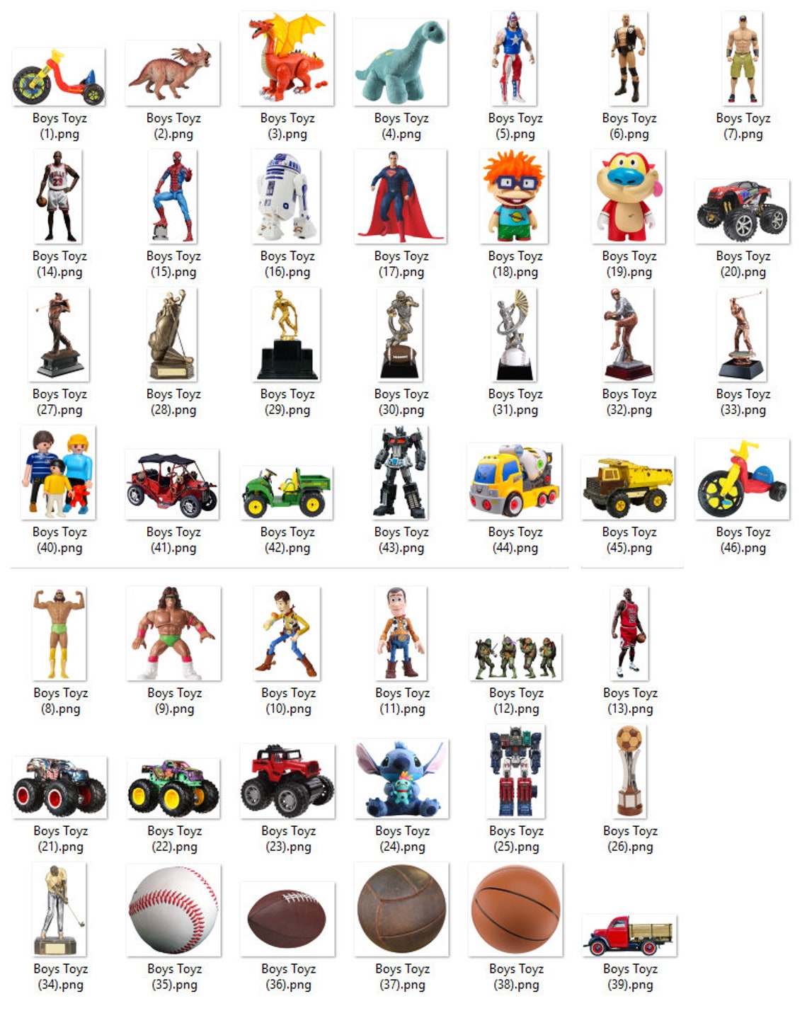 Boys Toys Photoshop Overlay PNG Kids Overlays Fantasy | Etsy