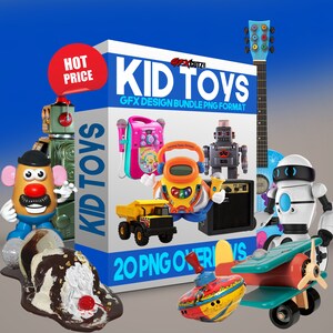 Kid Toys Photoshop Overlay Bundle in PNG Format (kids Overlays, Fantasy ...