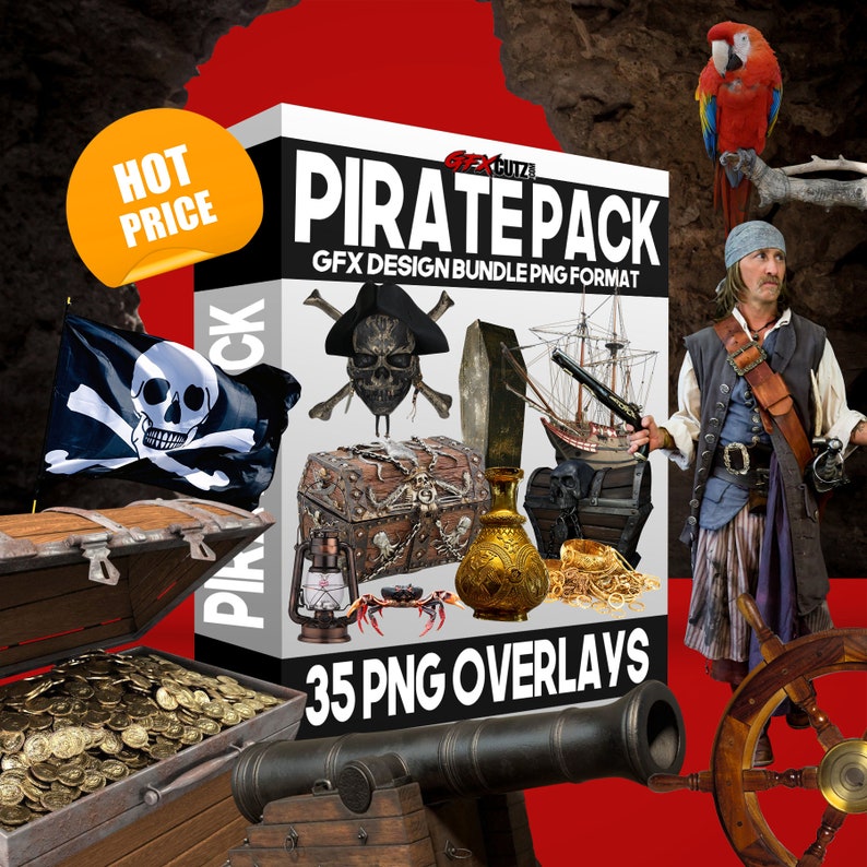 Pirate Pack Photoshop Overlays In Png Format For Your Photo | Etsy