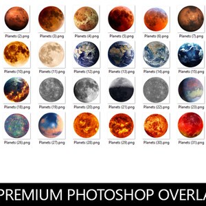 Planet Photoshop Overlays in Png Format Space Overlay Moon - Etsy