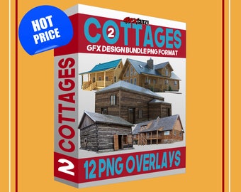 Cottages GFX Graphic Photoshop Overlays Design Bundle No | Etsy