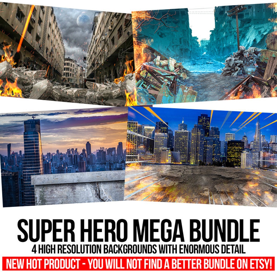 Digital Superhero Backdrop / High Resolution Photoshop Digital ...