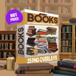Books, Photoshop Overlays, in PNG Format - ( School Clipart, Fantasy ...