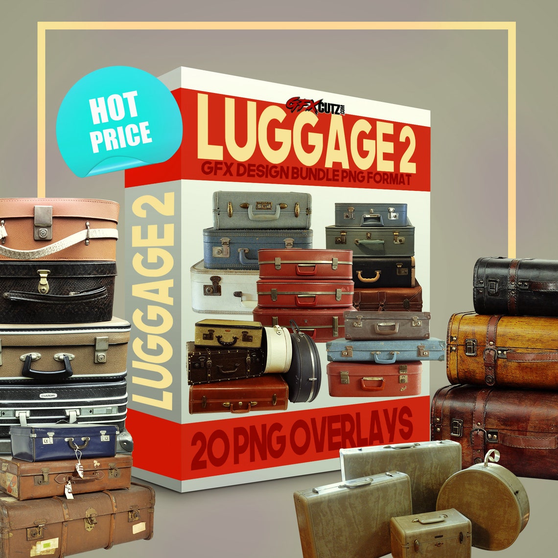 Luggage Photoshop Overlay Set 2 Traveling Tourist | Etsy
