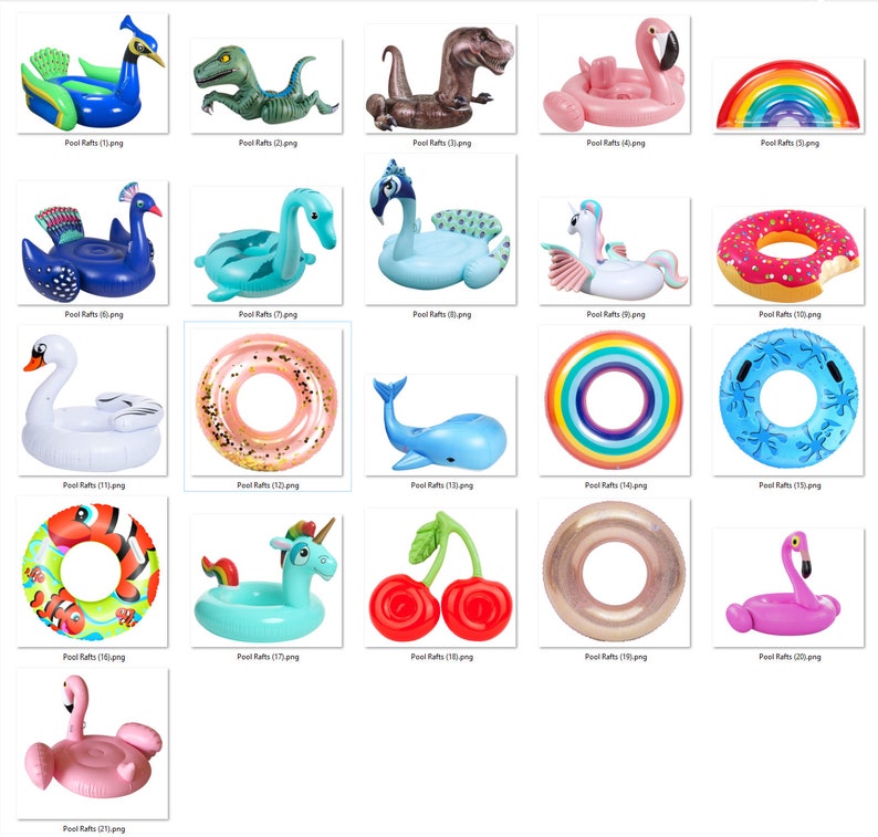 Pool Rafts Overlays in Png Format Beach Overlay Pool Party | Etsy