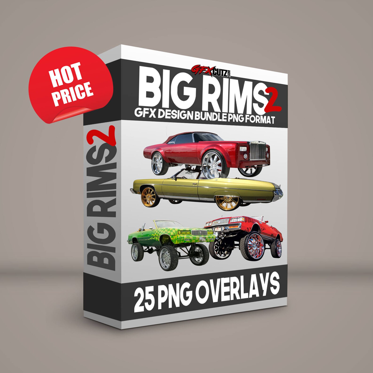 Car With Big Rims in PNG Format Photoshop Overlays to Create | Etsy