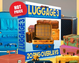 Luggage Photoshop Overlay, Set 2, Traveling, Tourist, Vacation, Family ...