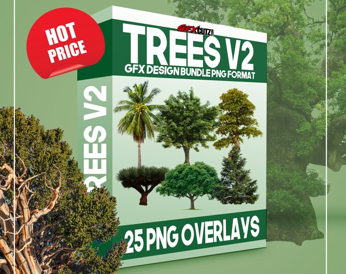 Trees Vol. 2 GFX Design Bundle PNG Format No Background - Etsy