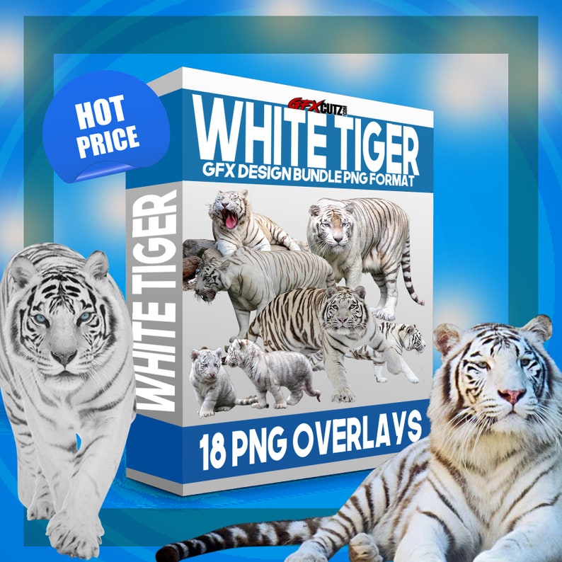 White Tiger GFX Design Bundle PNG Format No Background - Etsy
