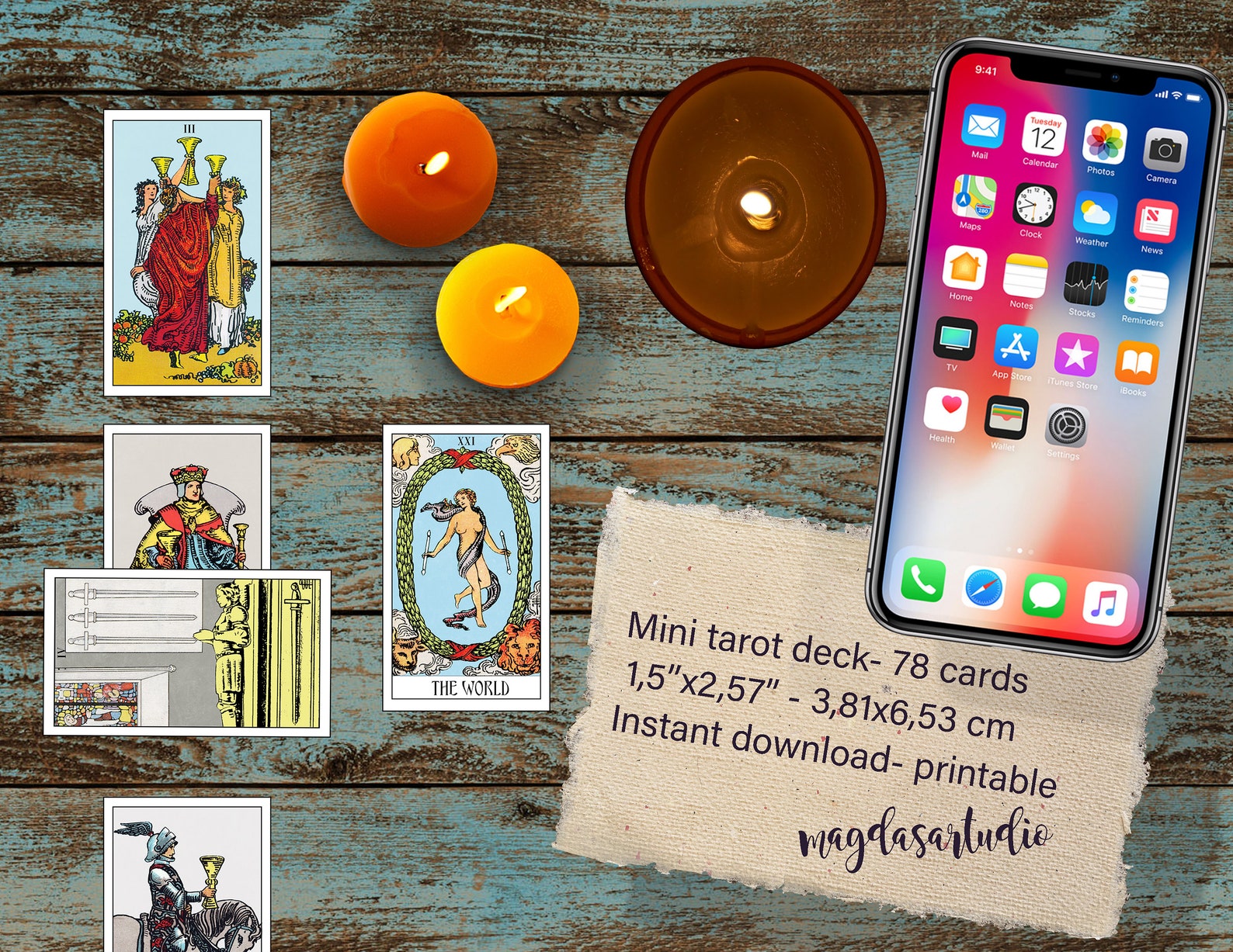 Mini Tarot Cards Deck Printable Rider Waite Tarot Cards - Etsy Canada
