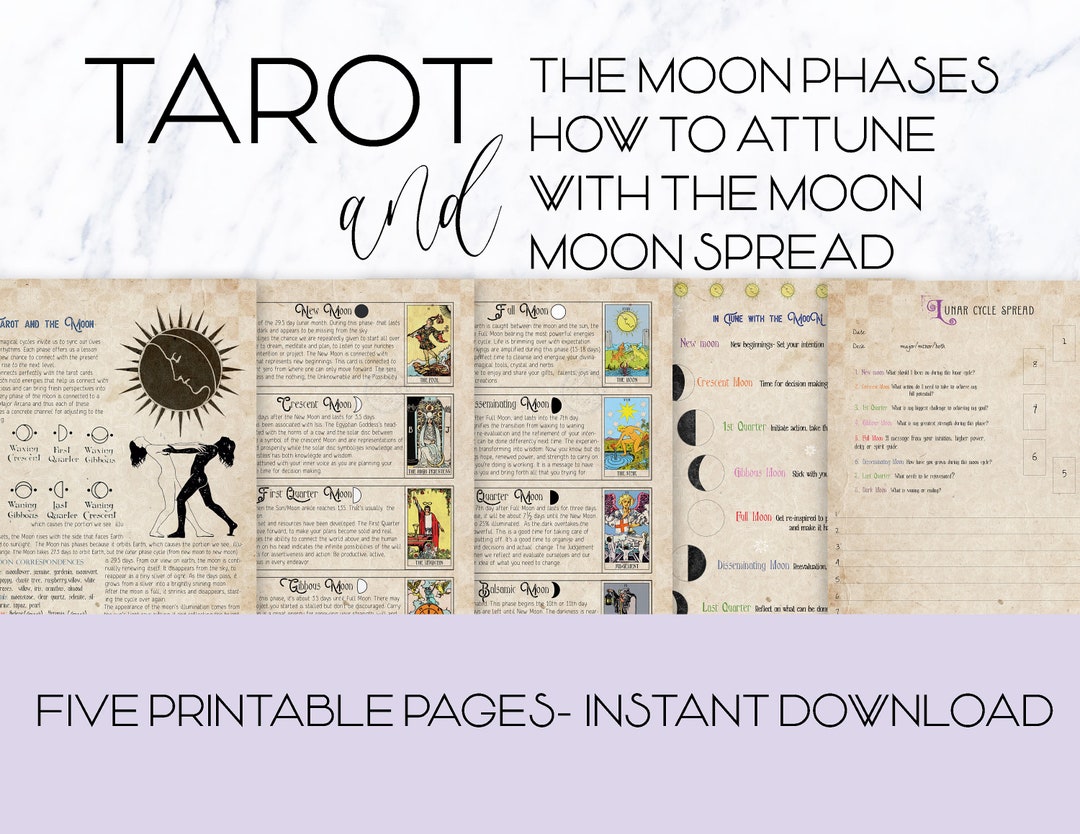 Tarot Journal, Tarot Notes Vol.4, Tarot and the Moon, Printable, Tarot ...