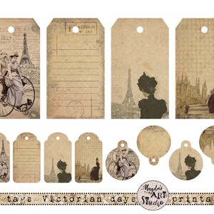 Digital Collage Sheet, Tags, Victorian Ladies, LT14, Victorian Tag ...