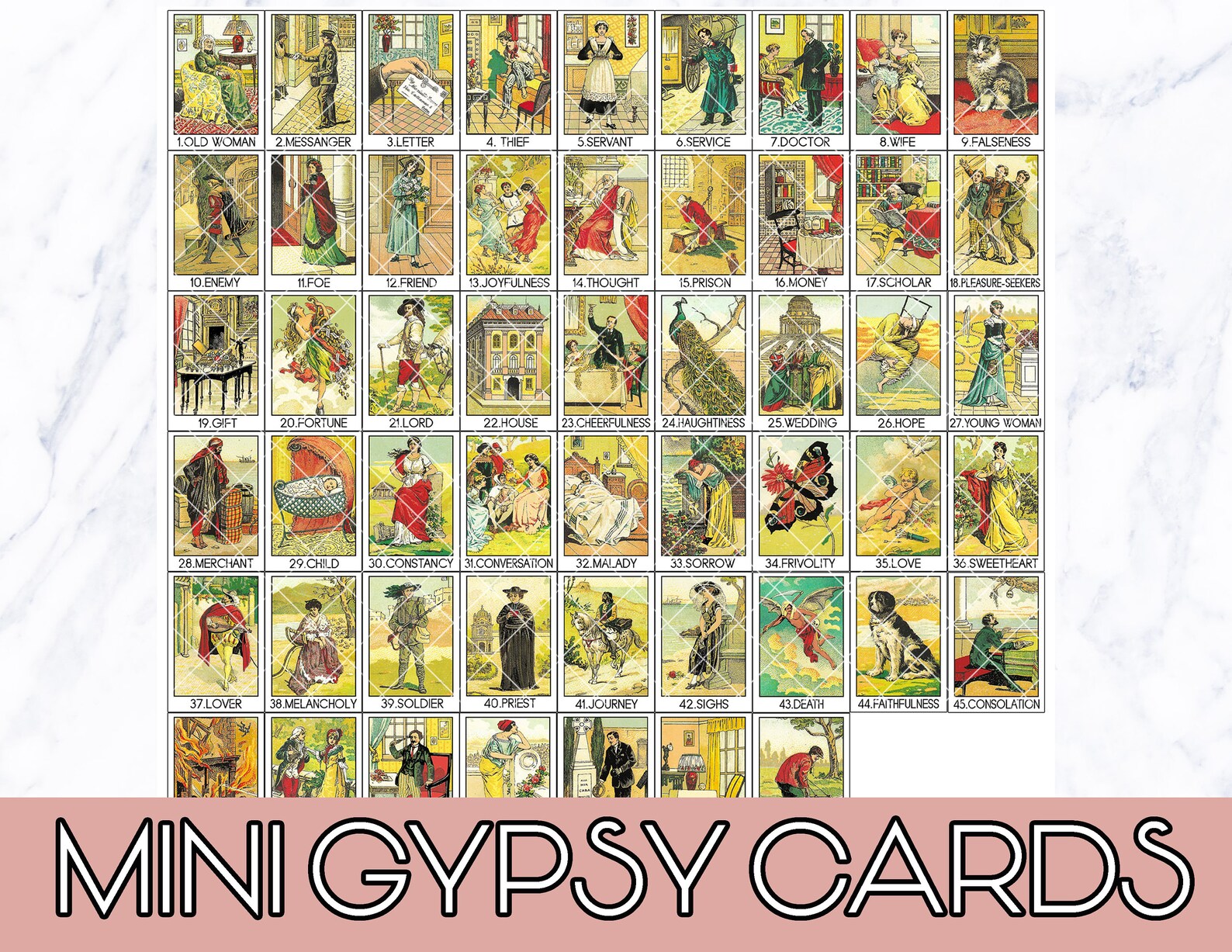 Oracle Cards, Miniature, Gypsy Oracle Cards, Mini Size, Printable ...