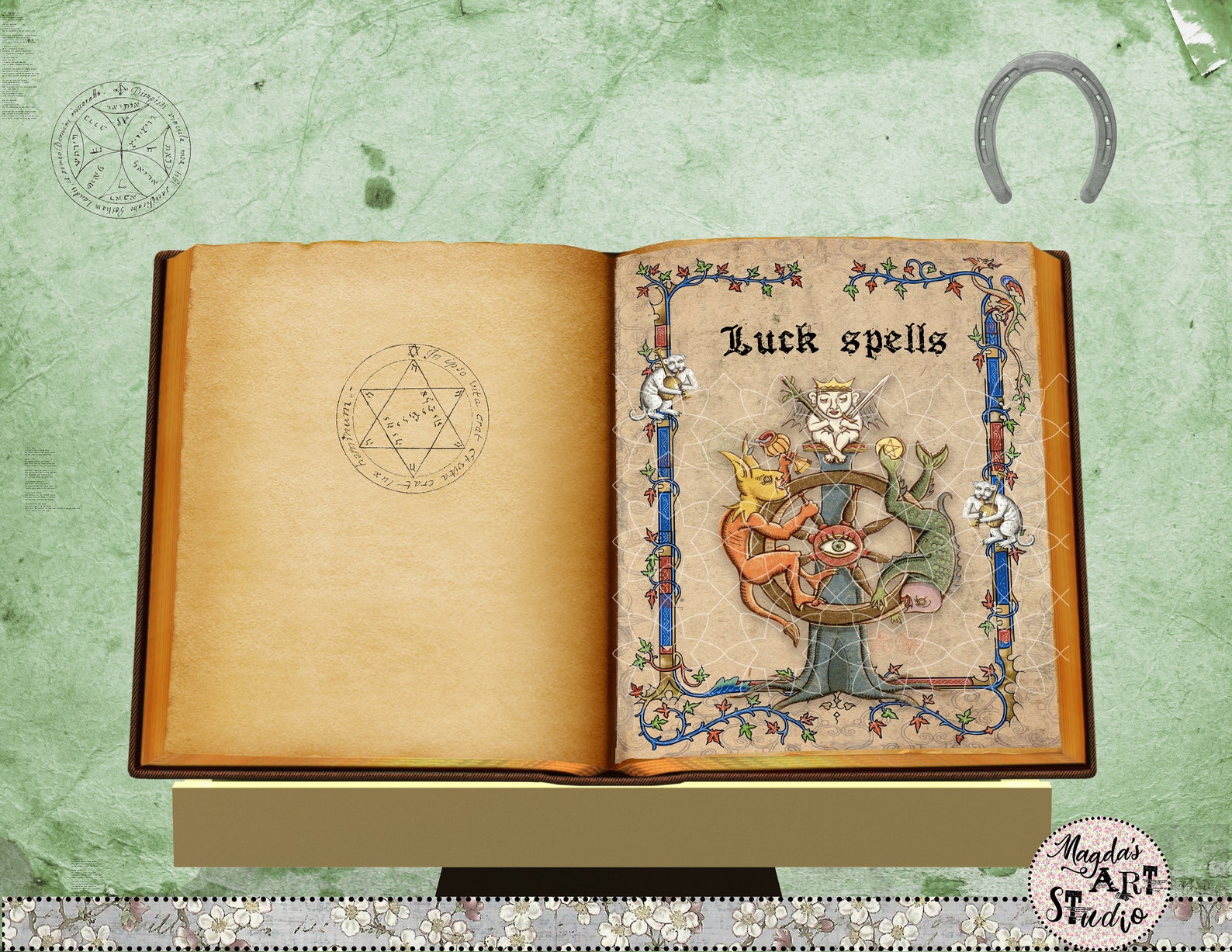 Book of Shadows, Printable Page , Divider, Front Cover, Medieval Art ...