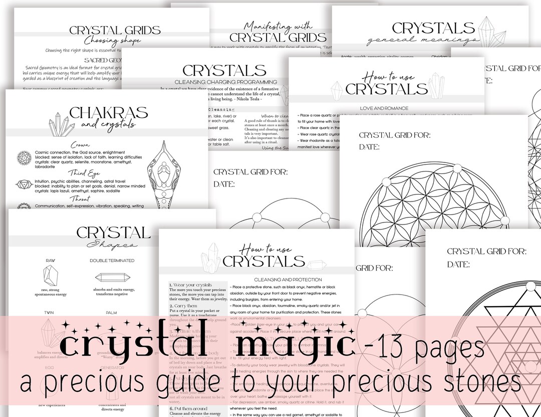 Crystals, Printable Pages, Crystal Grids, Crystal Magic, Crystals ...