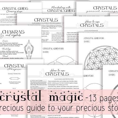 Crystals Printable Pages Crystal Grids Crystal Magic - Etsy
