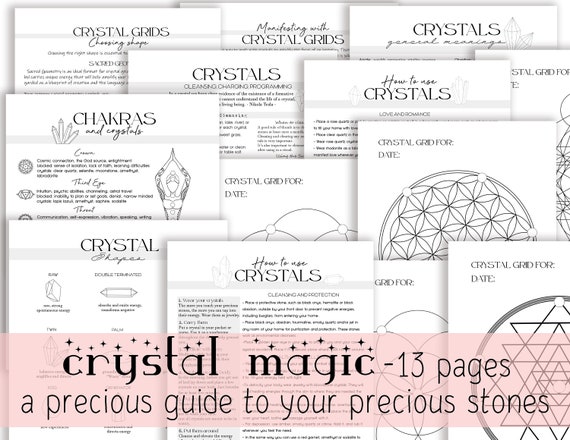 Crystals Printable Pages Crystal Grids Crystal Magic - Etsy