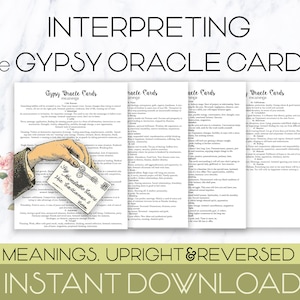 Gypsy Oracle Cards, Printable, Meanings, Spreads, How to Read, Sibylle ...