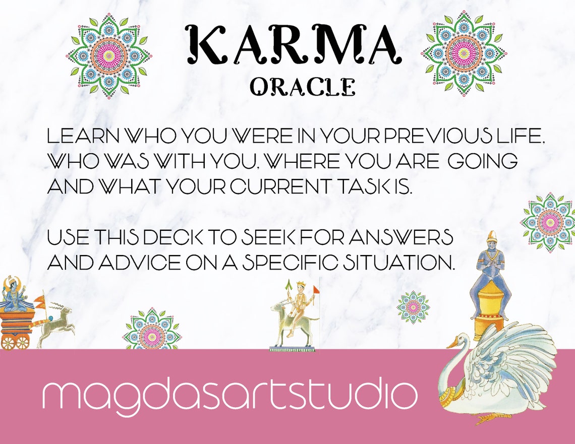 Karma Oracle, Printable, Oracle Cards, Card, Past Life Reading, Instant ...