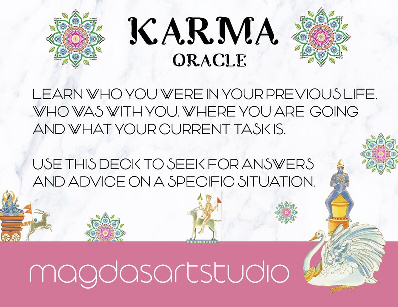 Karma Oracle, Printable, Oracle Cards, Card, Past Life Reading, Instant ...
