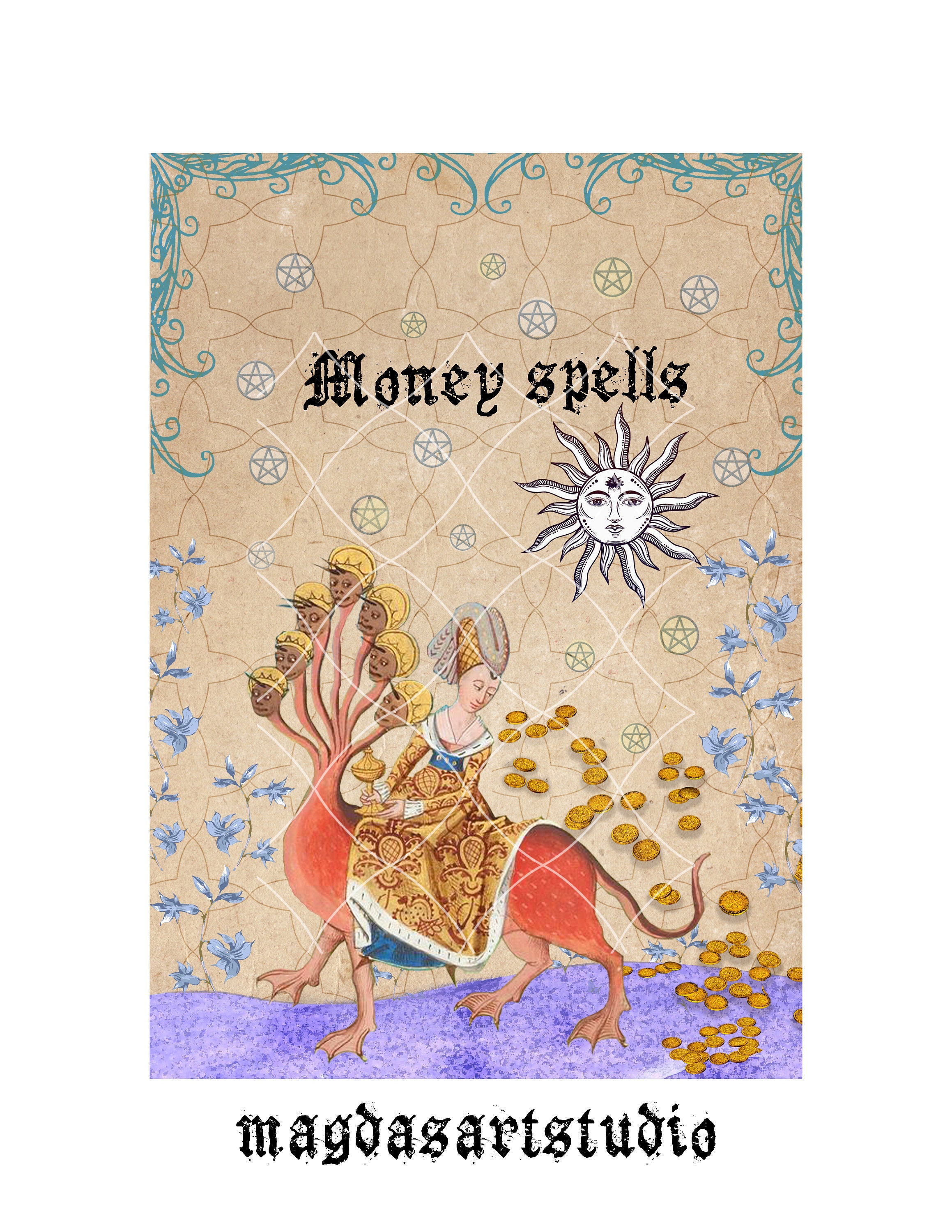 Book of Shadows, Printable Page, Divider, Cover,money Spells ...