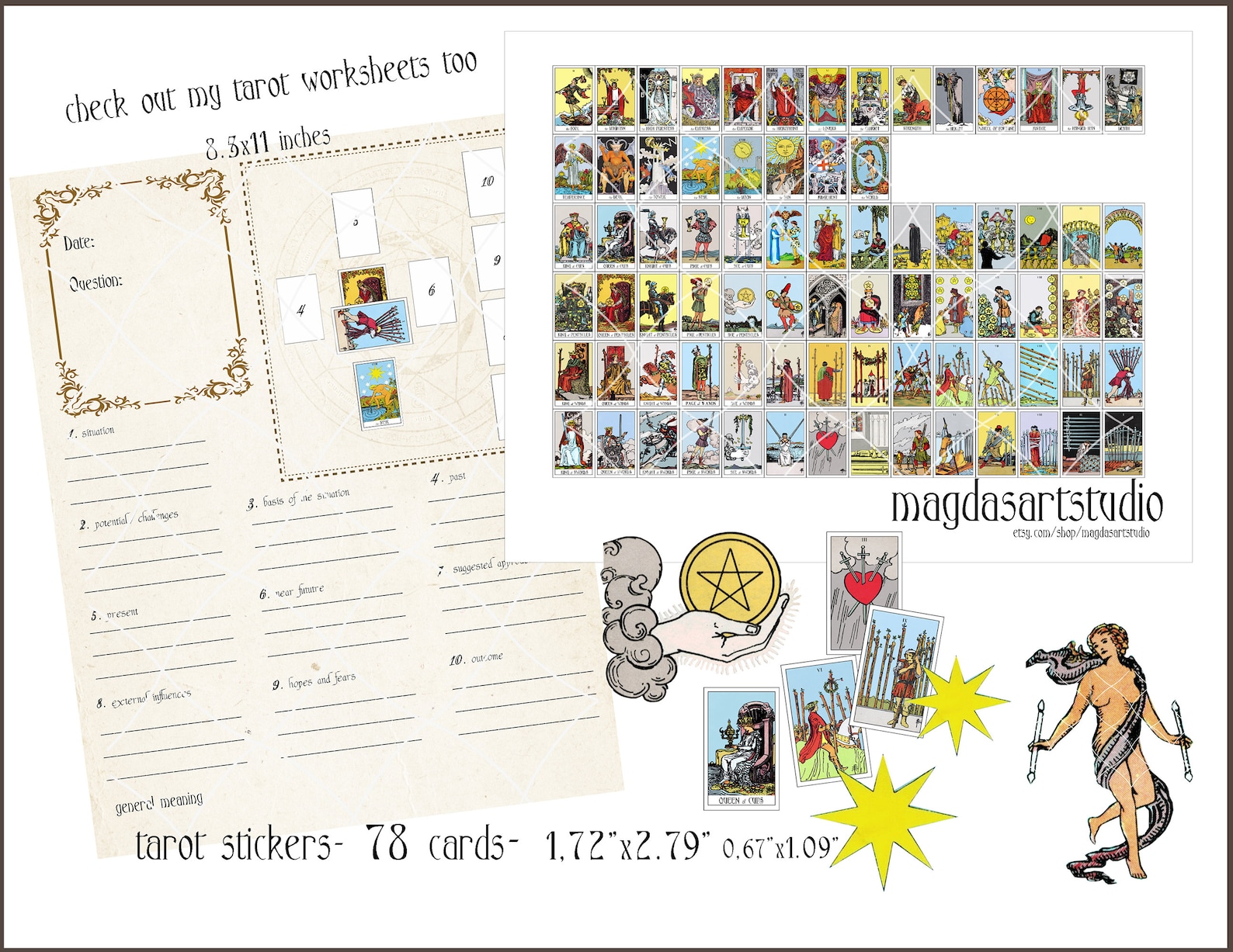 Miniature Tarot Cardsmini Tarot Cards Deck Rider-waite 78 - Etsy Australia