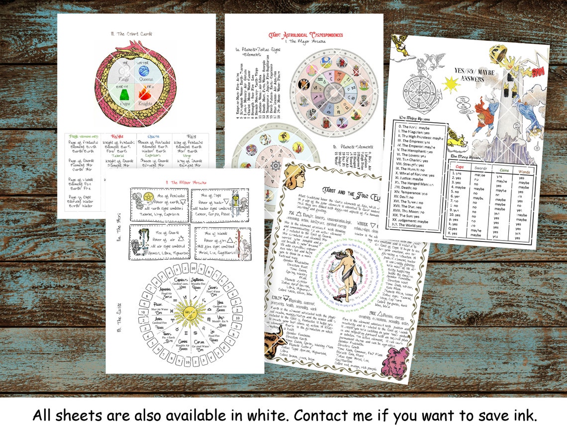 Tarot Notes Vol.2 printable pages tarot astrology | Etsy