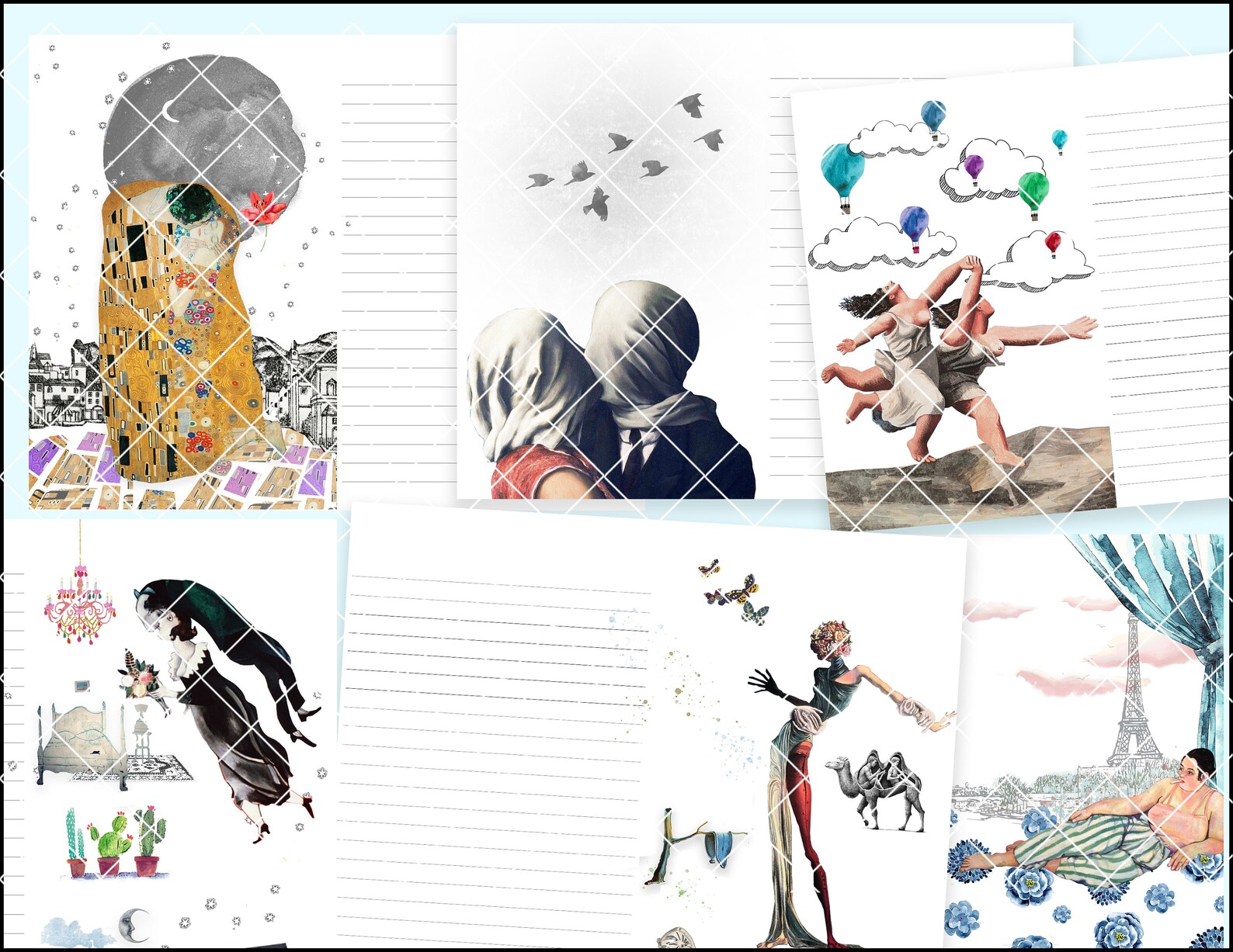 Journal Kit Printable Art Journal 16 Pages With 16 | Etsy