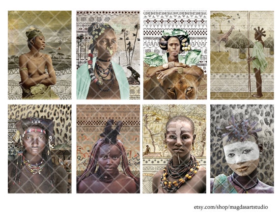 Africa Collage Sheet Printable African Woman African - Etsy