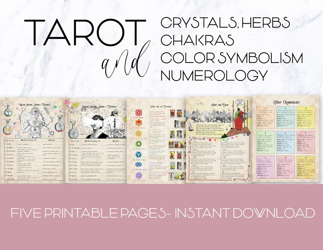 Tarot Notes Vol.5, Printable Pages, Tarot, Tarot, Crystals and Herbs ...