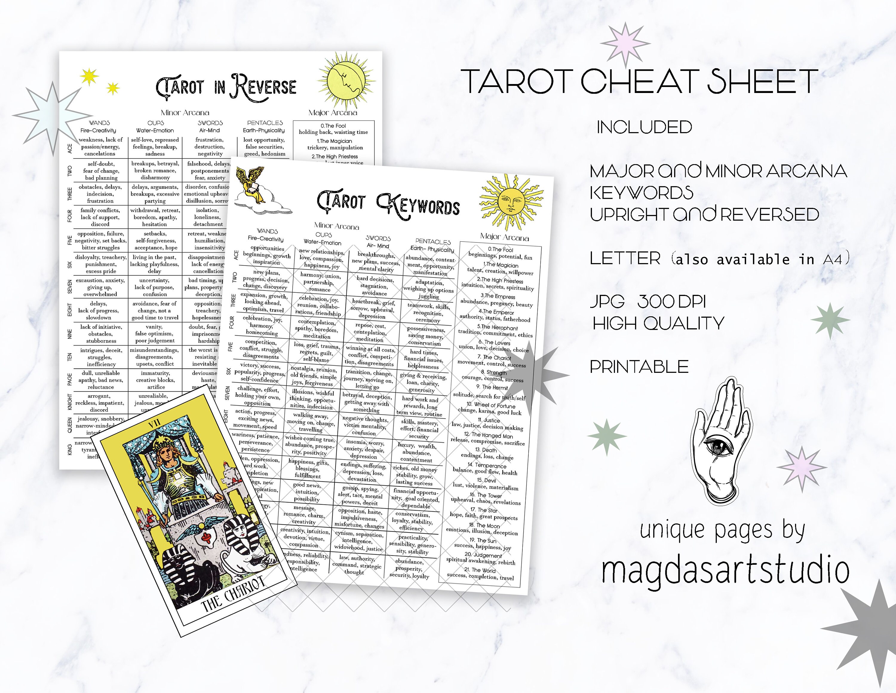 Tarot Notes Vol.1, Printable Pages, Tarot Cheat Sheet, Tarot Card ...