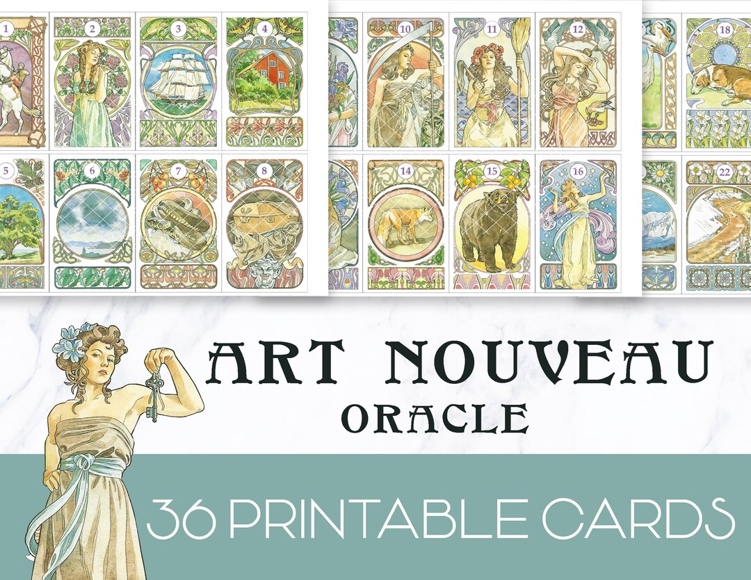 Art Nouveau Oracle, Printable, Oracle Cards, Sibilla Liberty, Oracle ...
