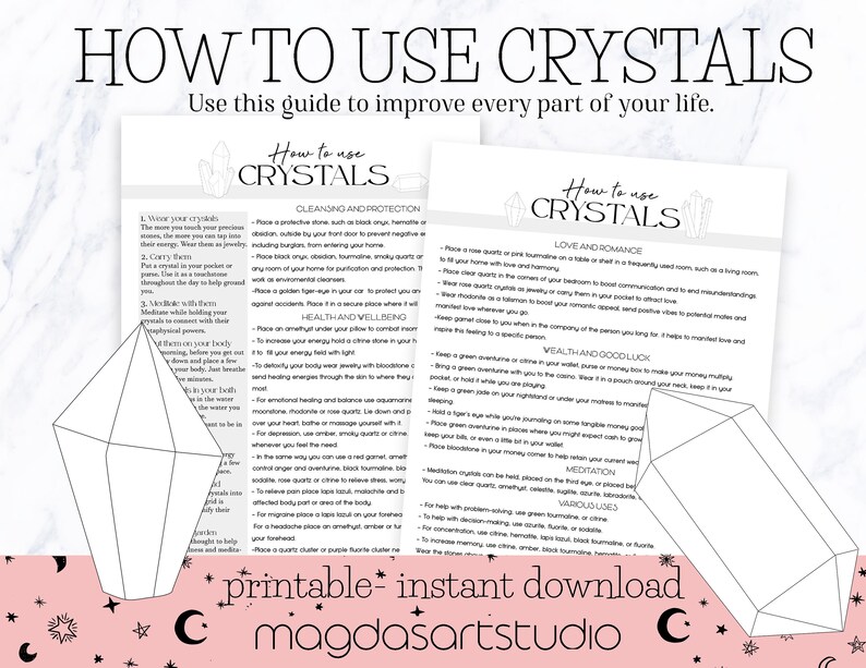 Crystals Printable Pages Crystal Grids Crystal Magic - Etsy