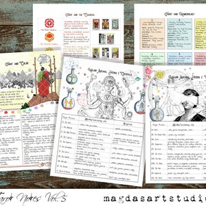 Tarot Notes Vol.5, Printable Pages, Tarot, Tarot, Crystals and Herbs ...