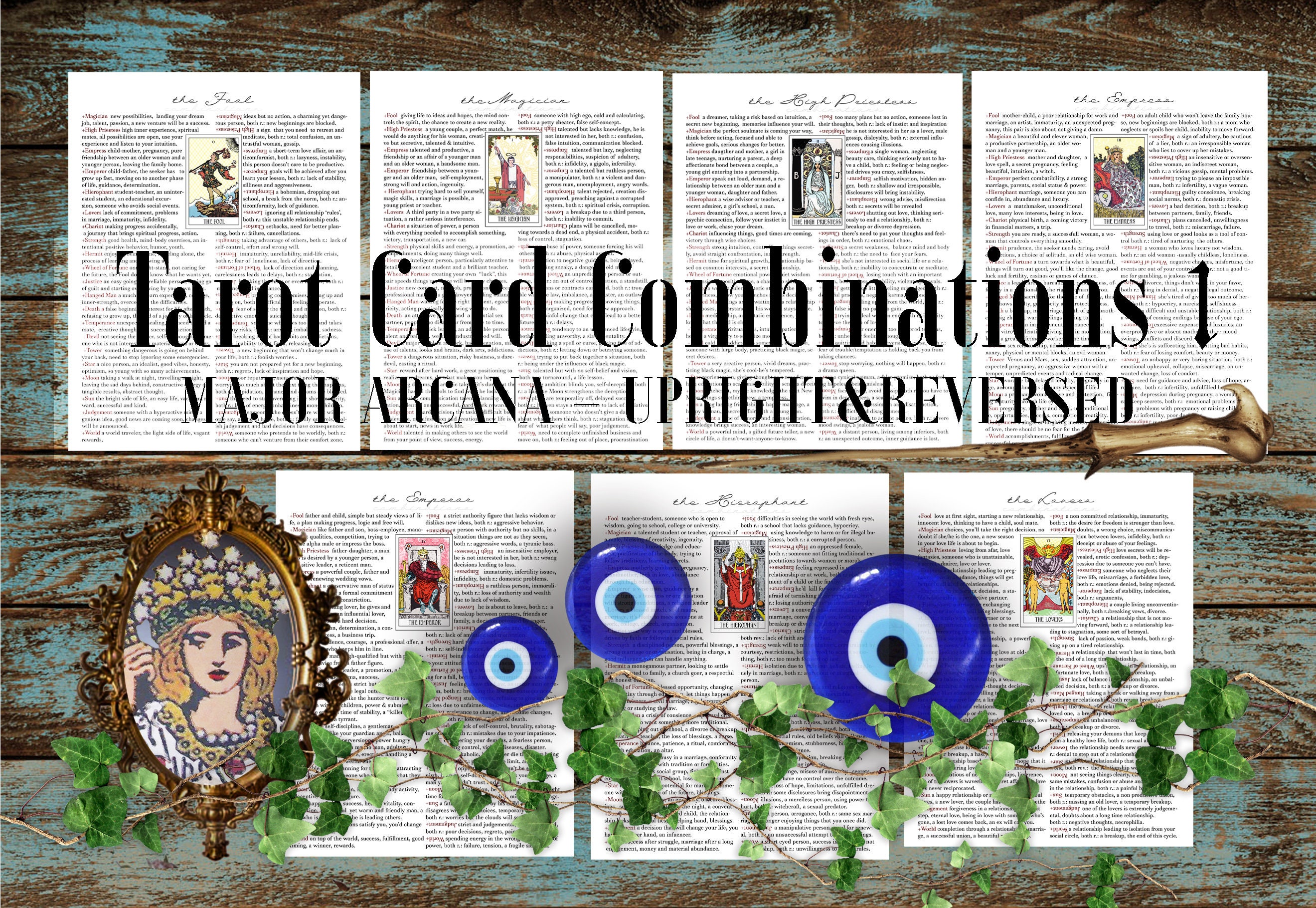 Tarot Card Combinations Major Arcana Part I Tarot Journal | Etsy