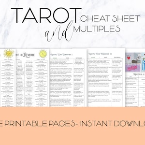 Tarot Notes Vol.1, Printable Pages, Tarot Cheat Sheet, Tarot Card ...