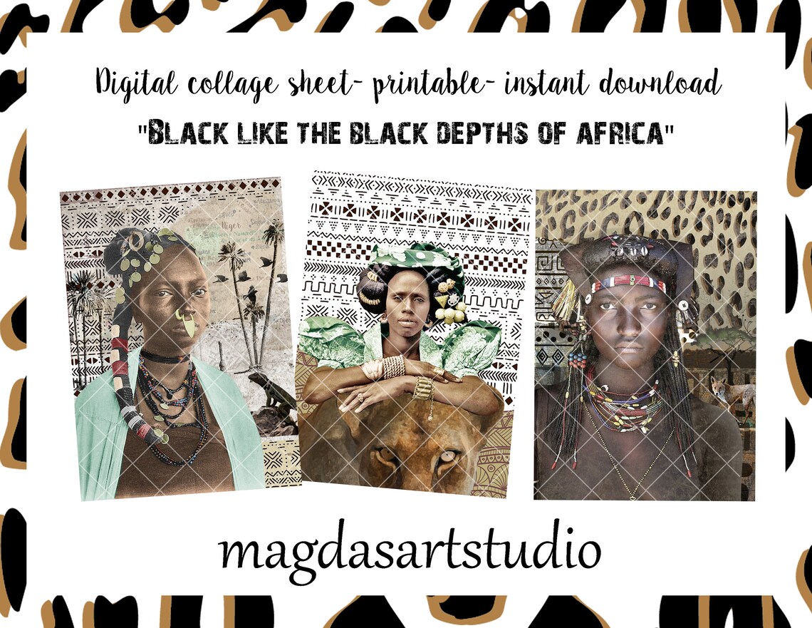 Africa Collage Sheet Printable African Woman African | Etsy
