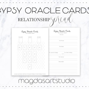 Gypsy Oracle Cards, Spreads, Worksheets, Printable, Tarot Journal Pages ...