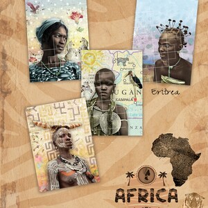 Collage Sheet, African Woman, Africa, Atc, Aceo, Digital Collage Sheet ...