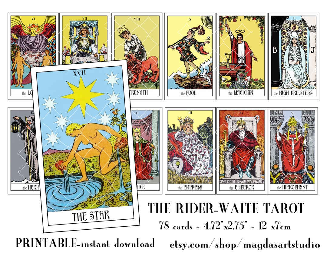 Tarot Deck Printable The Rider Waite Tarot Deck 78 Cards Actual