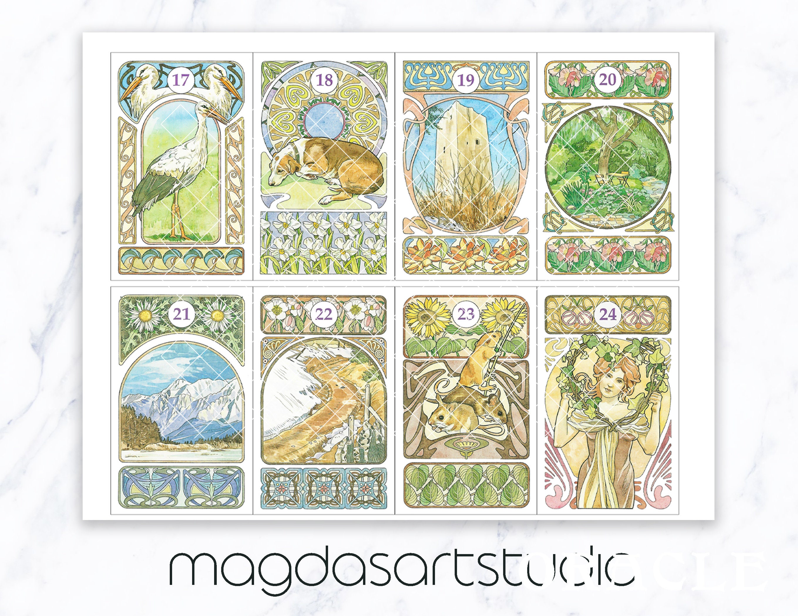Art Nouveau Oracle Printable Oracle Cards Sibilla Liberty - Etsy Canada