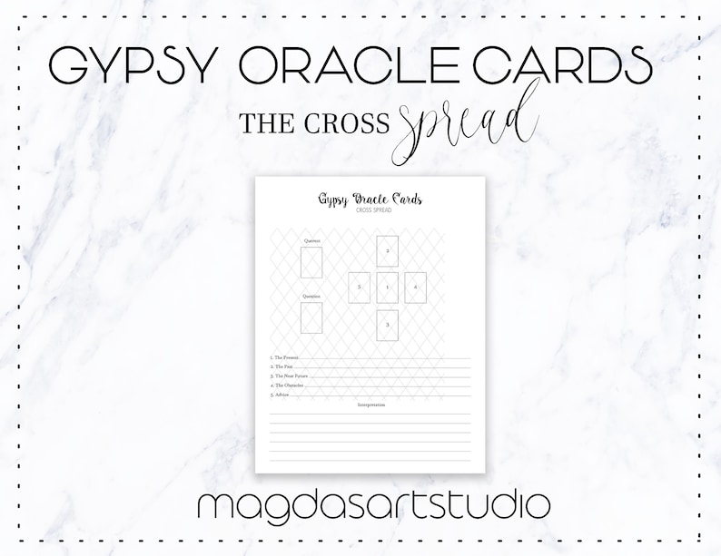 Gypsy Oracle Cards Spreads Worksheets Printable Tarot - Etsy