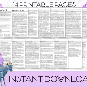 Karma Oracle, Meanings, Interpretation, Printable Pages, Tarot Journal ...